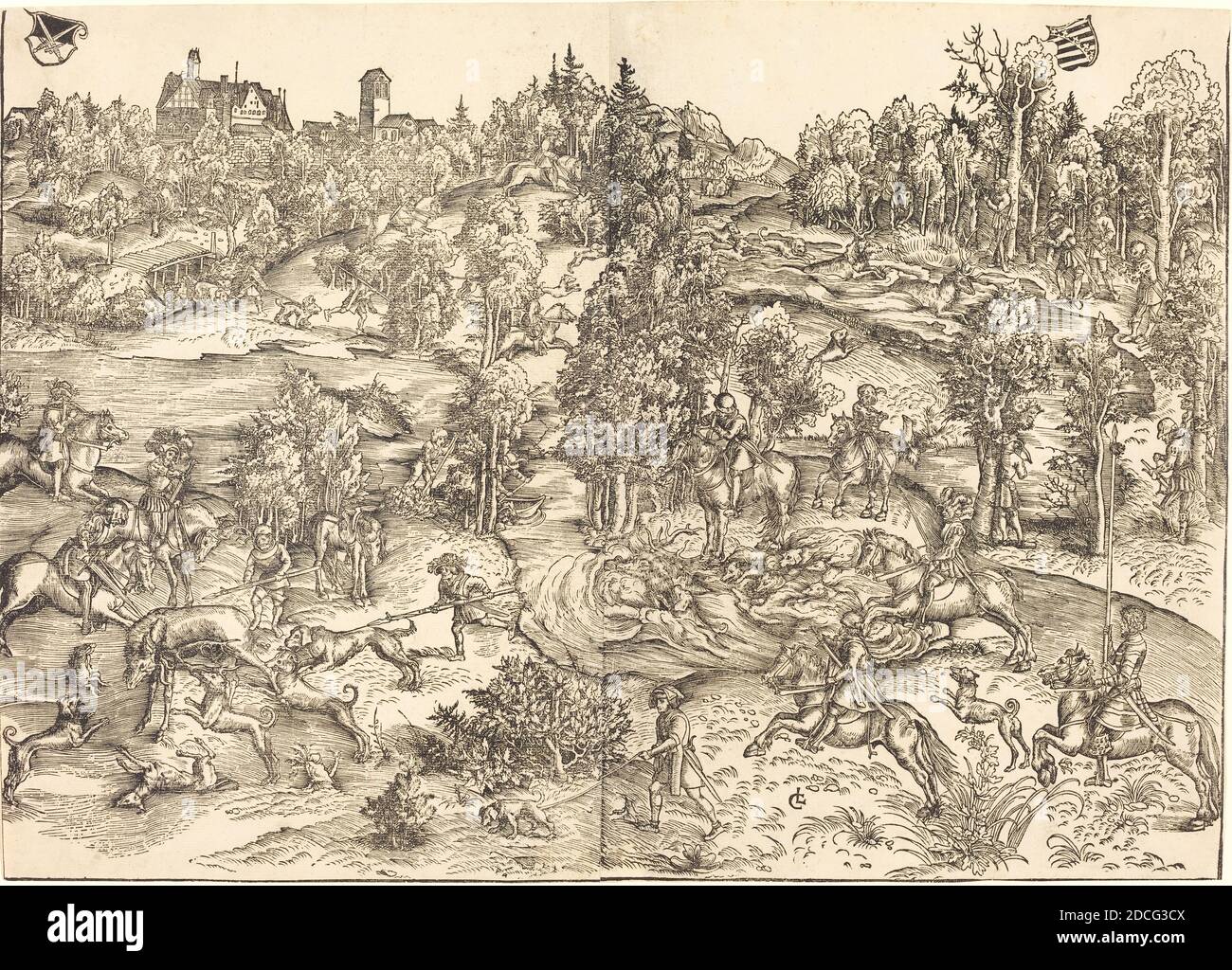 Lucas Cranach the Elder, (artist), German, 1472 - 1553, The Stag Hunt ...