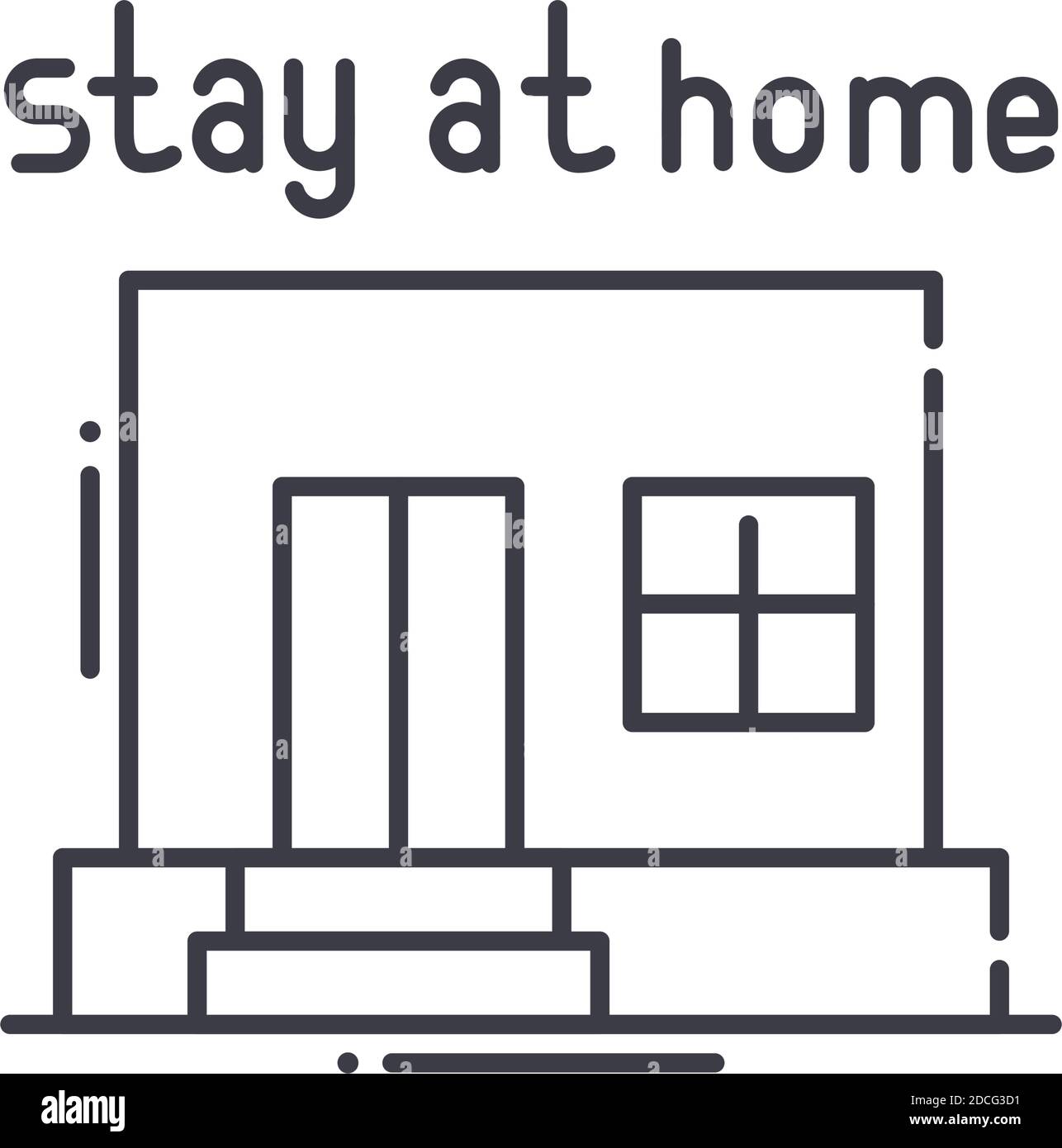 Don`t leave home icon, linear isolated illustration, thin line vector ...