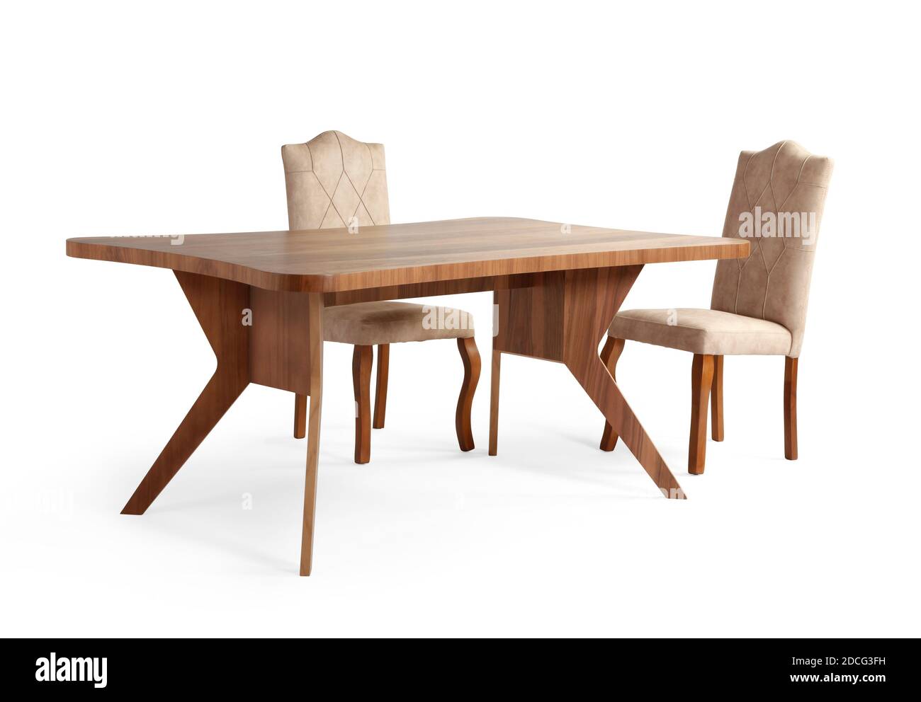 modern dining table isolated on white background Stock Photo - Alamy