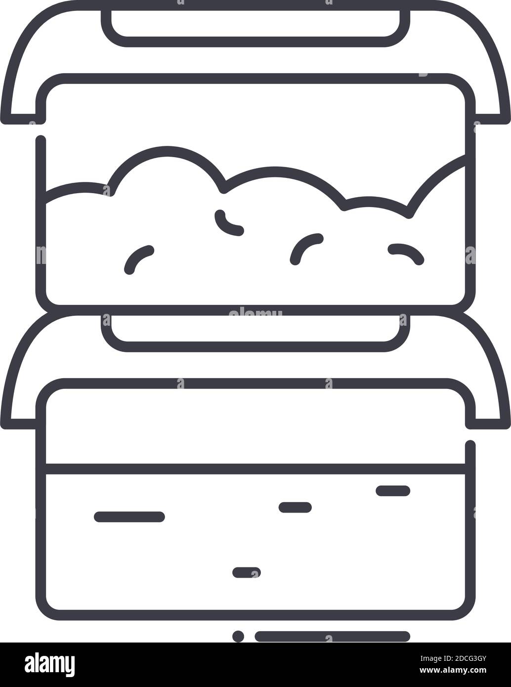 Dood container icon, linear isolated illustration, thin line vector ...