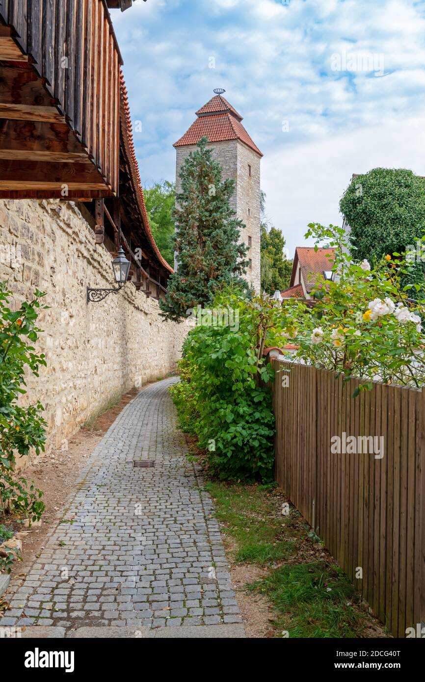 Tower of the historic city wal in Berching (Bavaria, Germany Stock ...