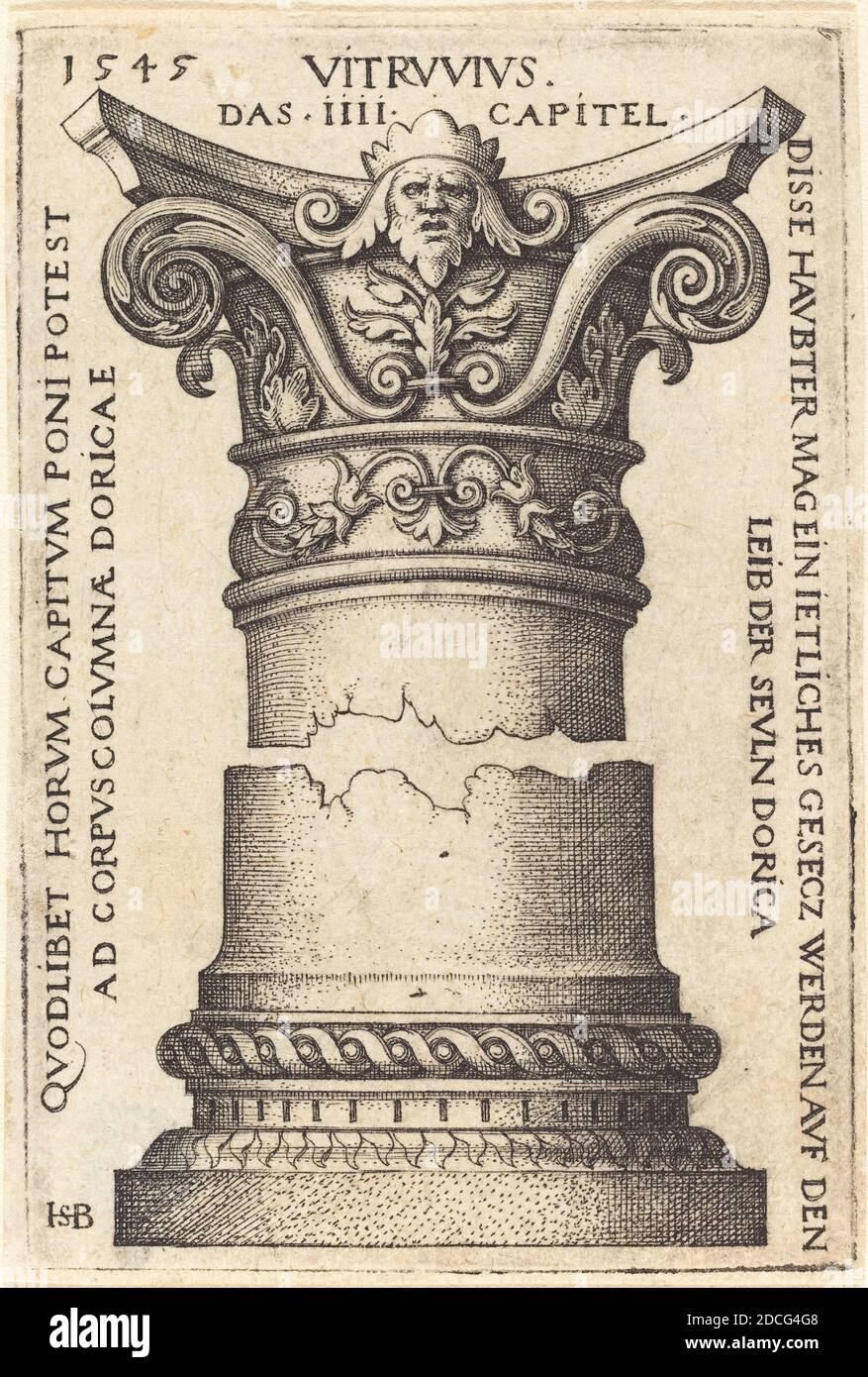 Sebald Beham, (artist), German, 1500 - 1550, Capital and Base of a ...