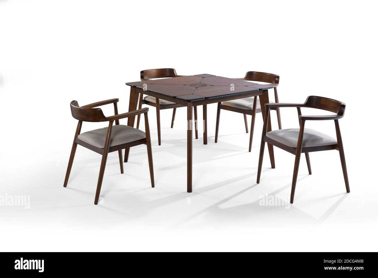 modern dining table isolated on white background Stock Photo - Alamy