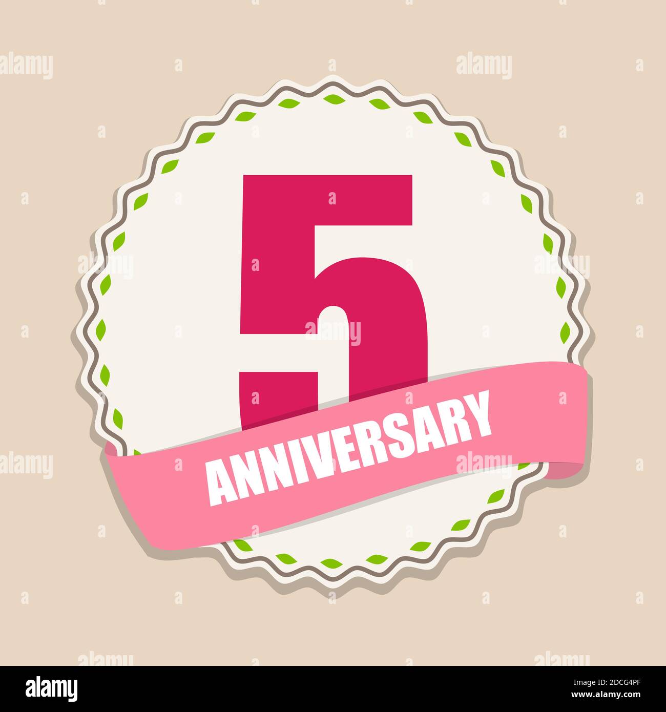 Cute Template 5 Years Anniversary Sign Illustration Stock Photo - Alamy
