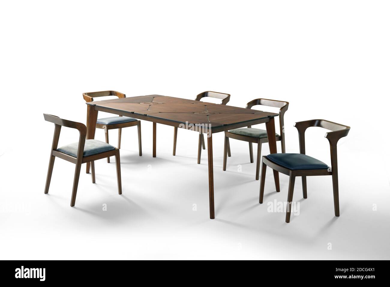 modern dining table isolated on white background Stock Photo - Alamy