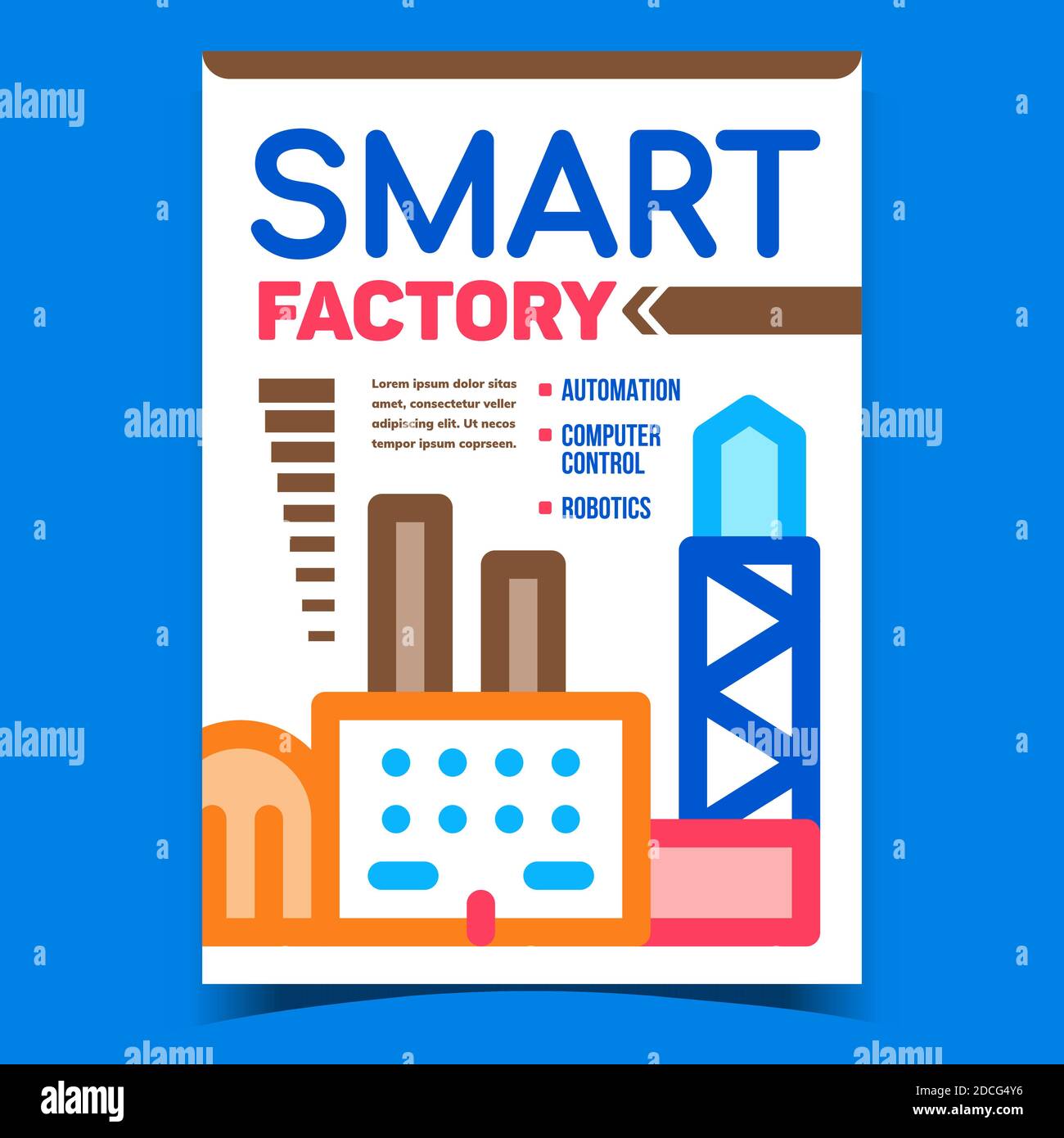 Smart Factory Creative Promotion Poster Vector Stock Vector Image & Art ...
