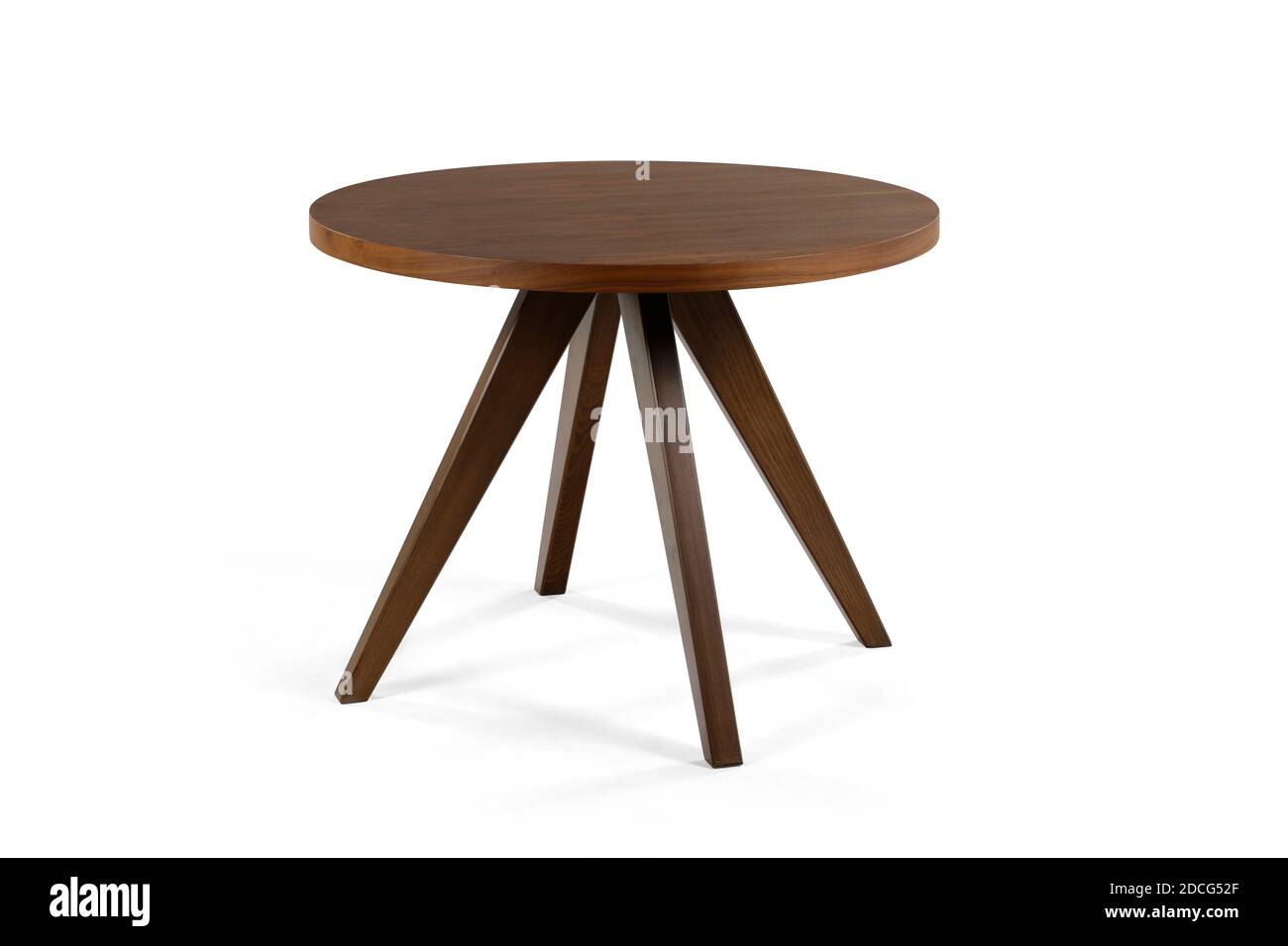 Single dining table on white background Stock Photo - Alamy