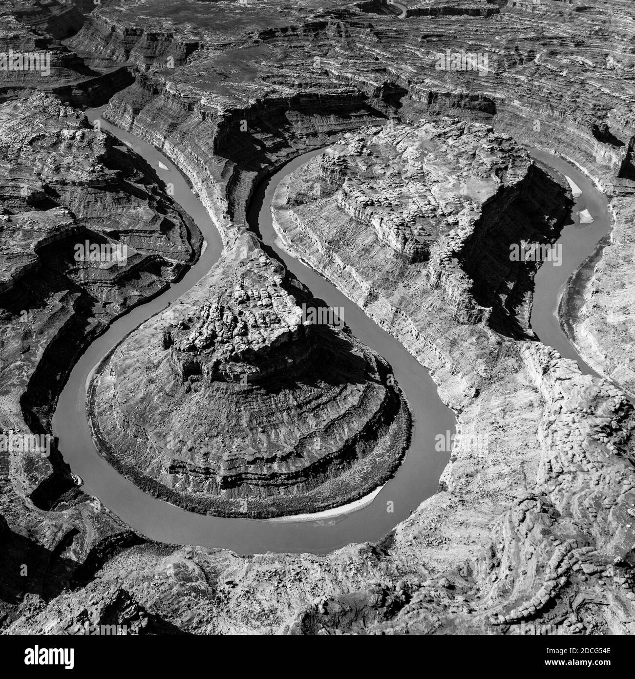 Aerial view river in park Black and White Stock Photos & Images - Alamy