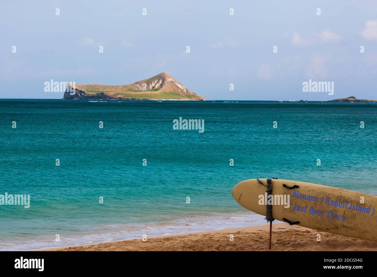 Manana, Rabbit Island, just off the east coast of Oahu, Hawaii. Old ...