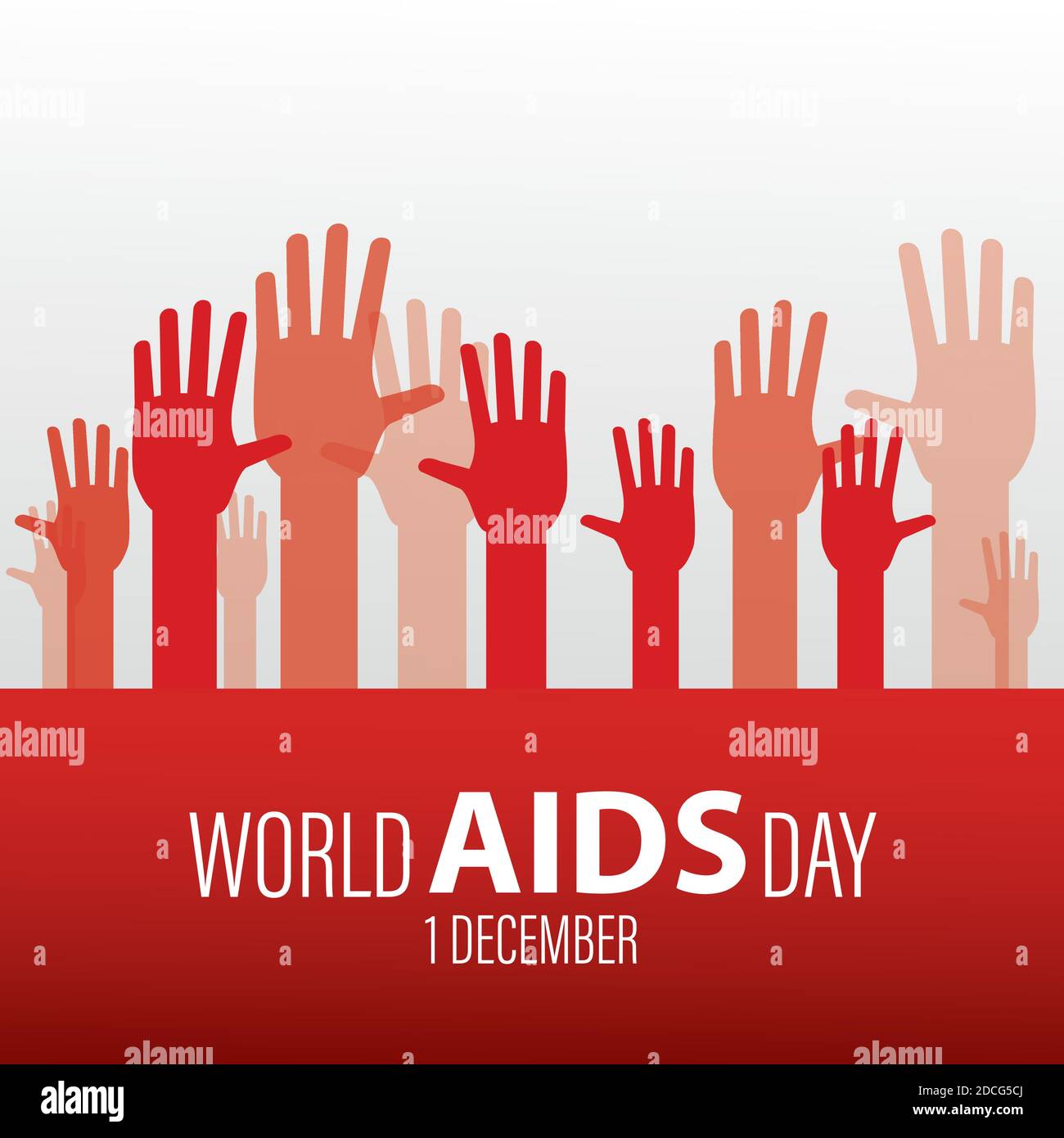 world AIDS day lettering with hands up vector illustration design Stock ...