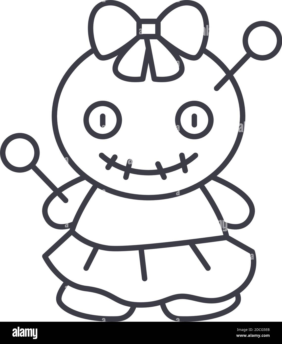 Doll curse icon, linear isolated illustration, thin line vector, web ...