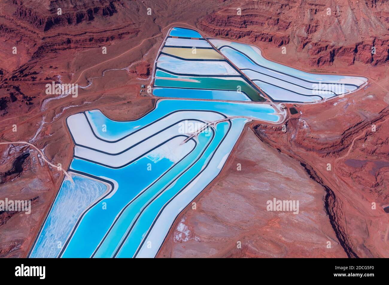 Aerial View Texas Gulf Potash Pond, Canyonlands National Park, Utah ...
