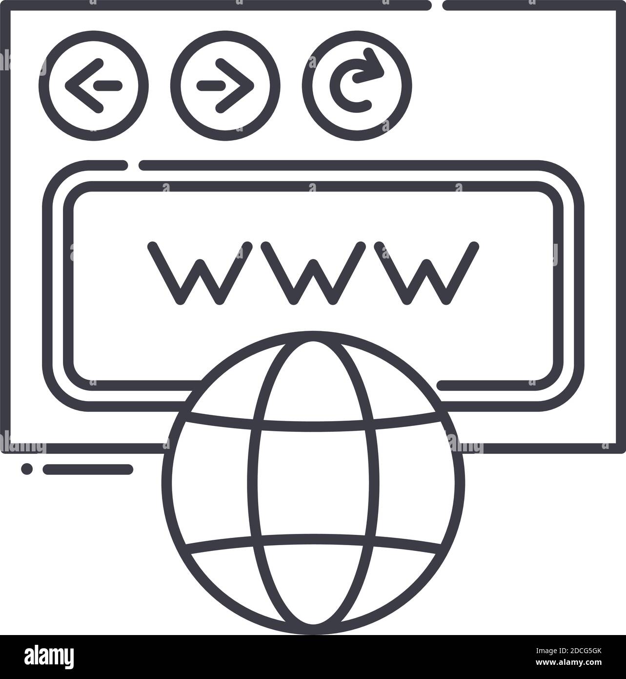 Domain transfer icon, linear isolated illustration, thin line vector ...