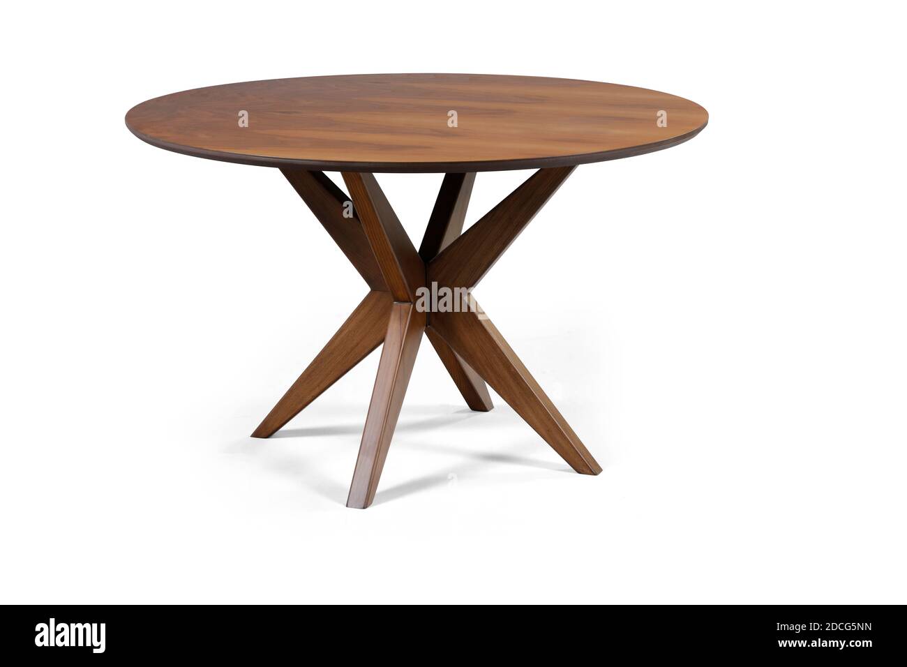 Single dining table on white background Stock Photo - Alamy