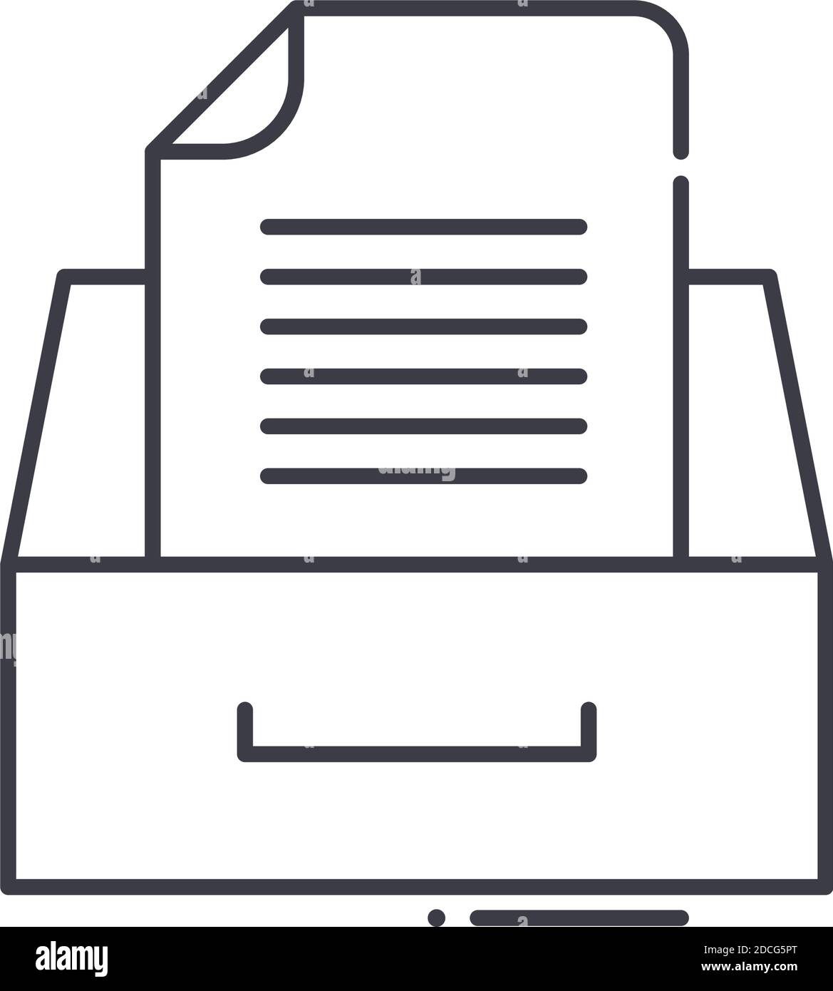 Document management icon, linear isolated illustration, thin line ...
