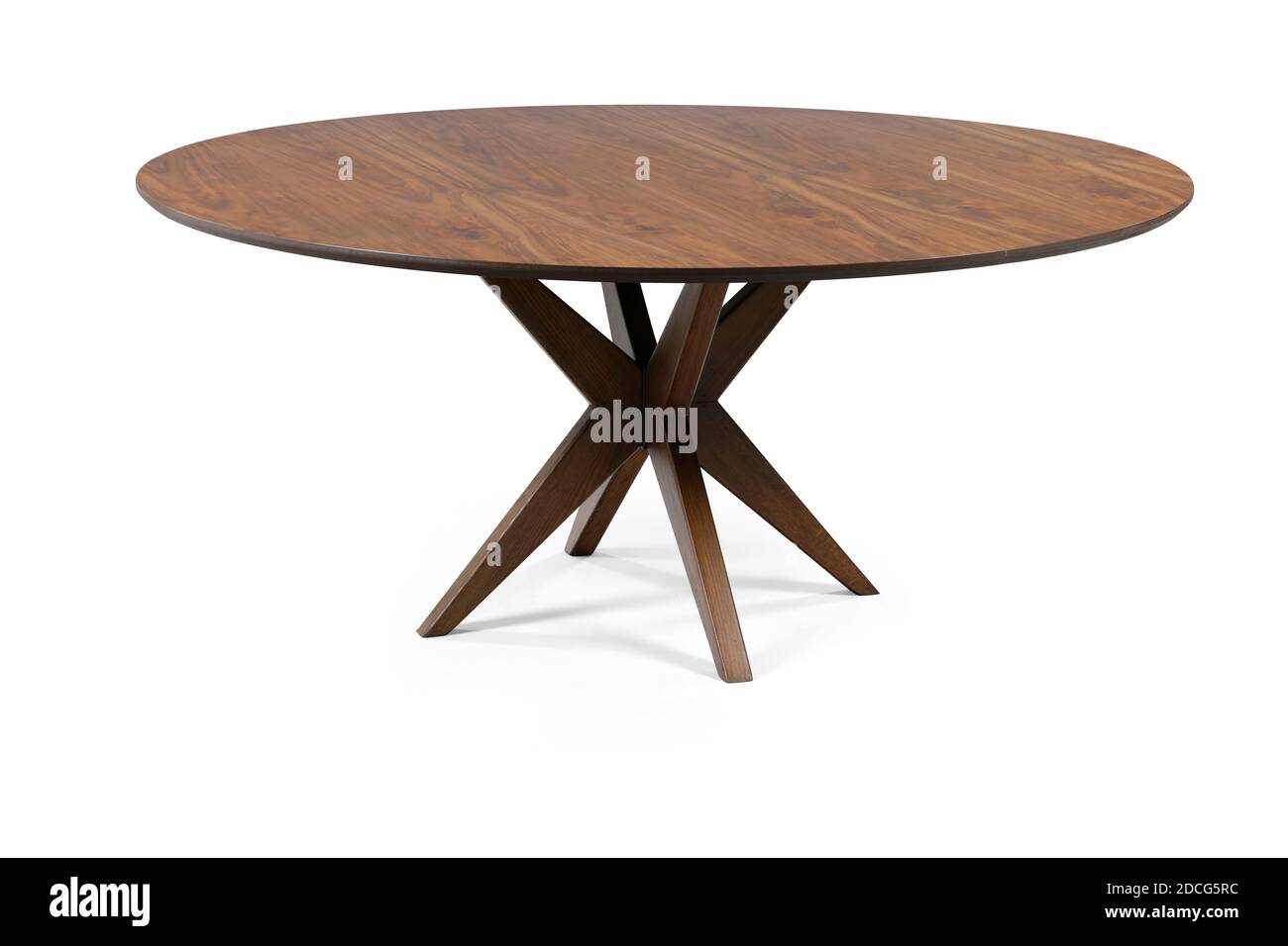 Single dining table on white background Stock Photo - Alamy