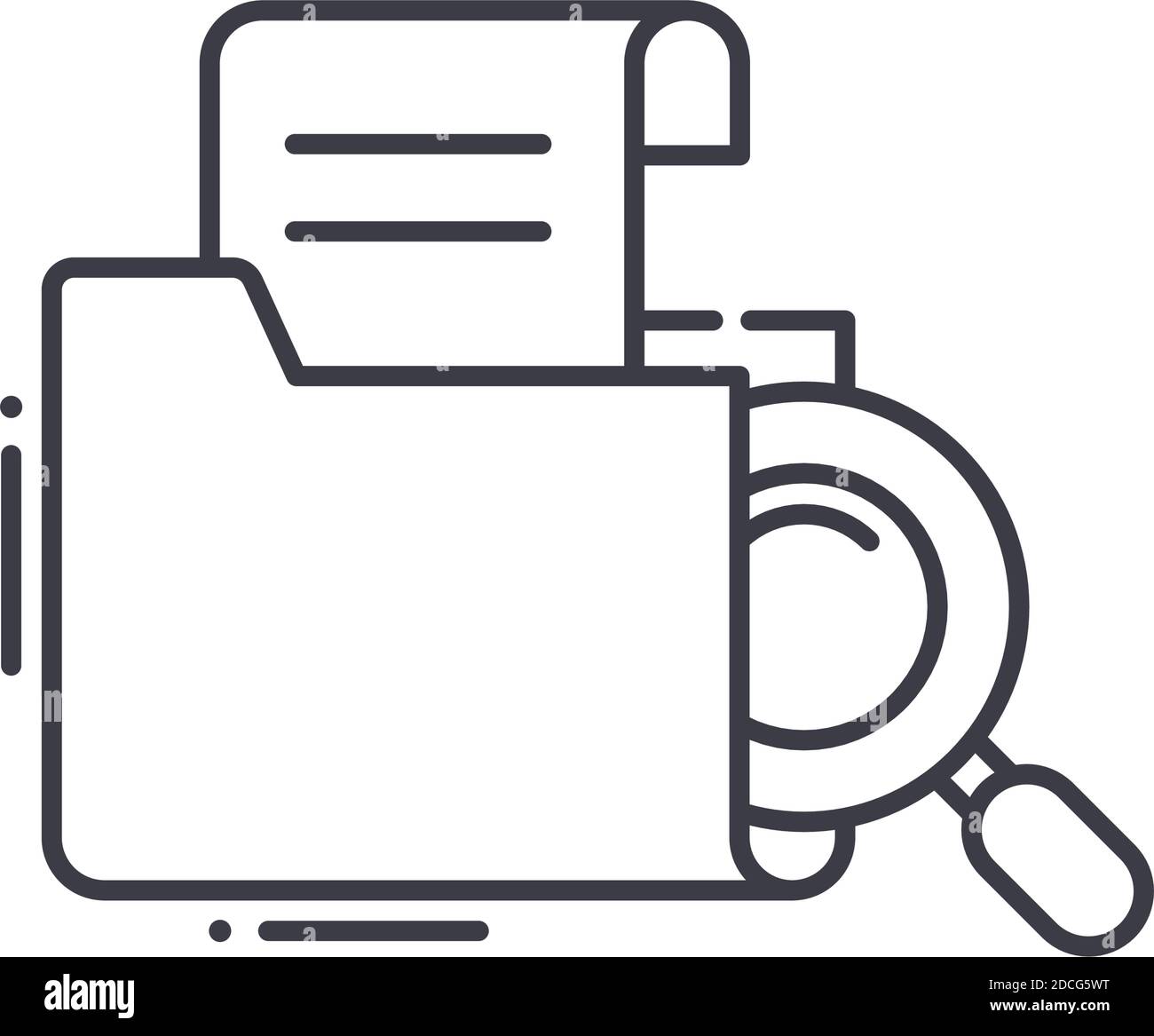 Documentation management icon, linear isolated illustration, thin line ...