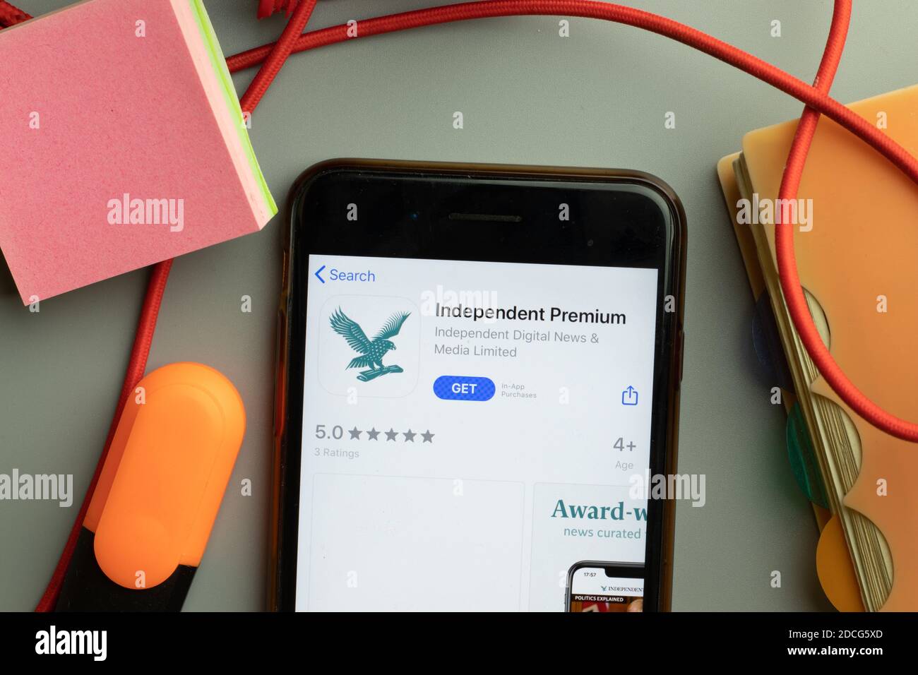 New York, United States - 7 November 2020: Independent Premium app ...