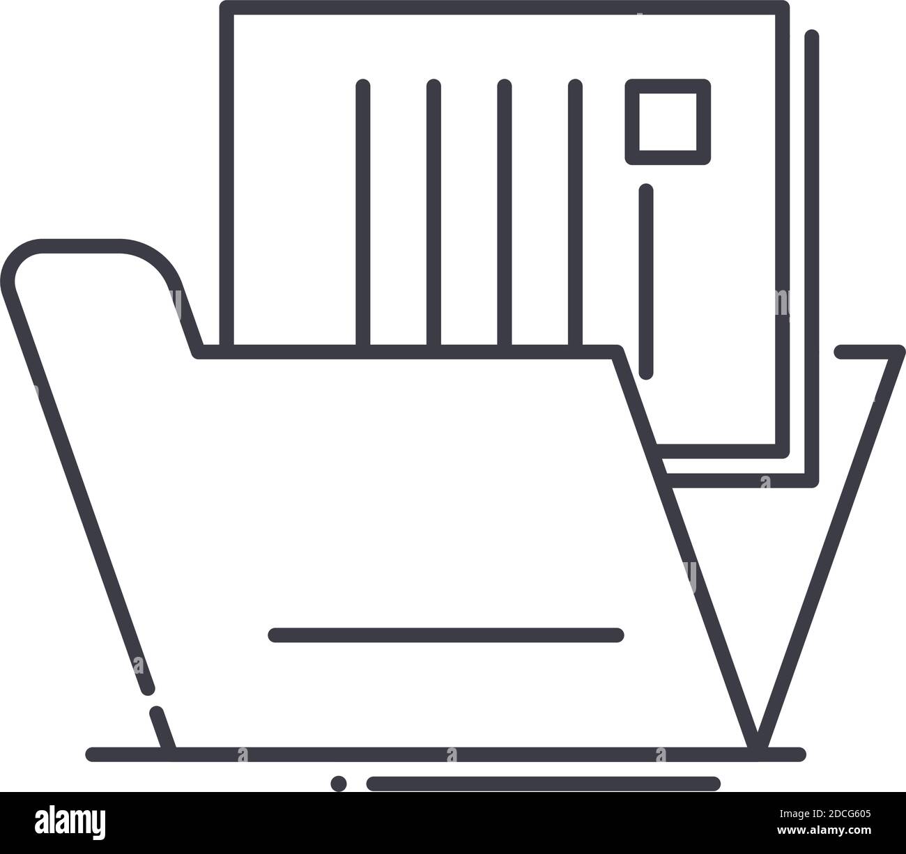 Documentation icon, linear isolated illustration, thin line vector, web ...