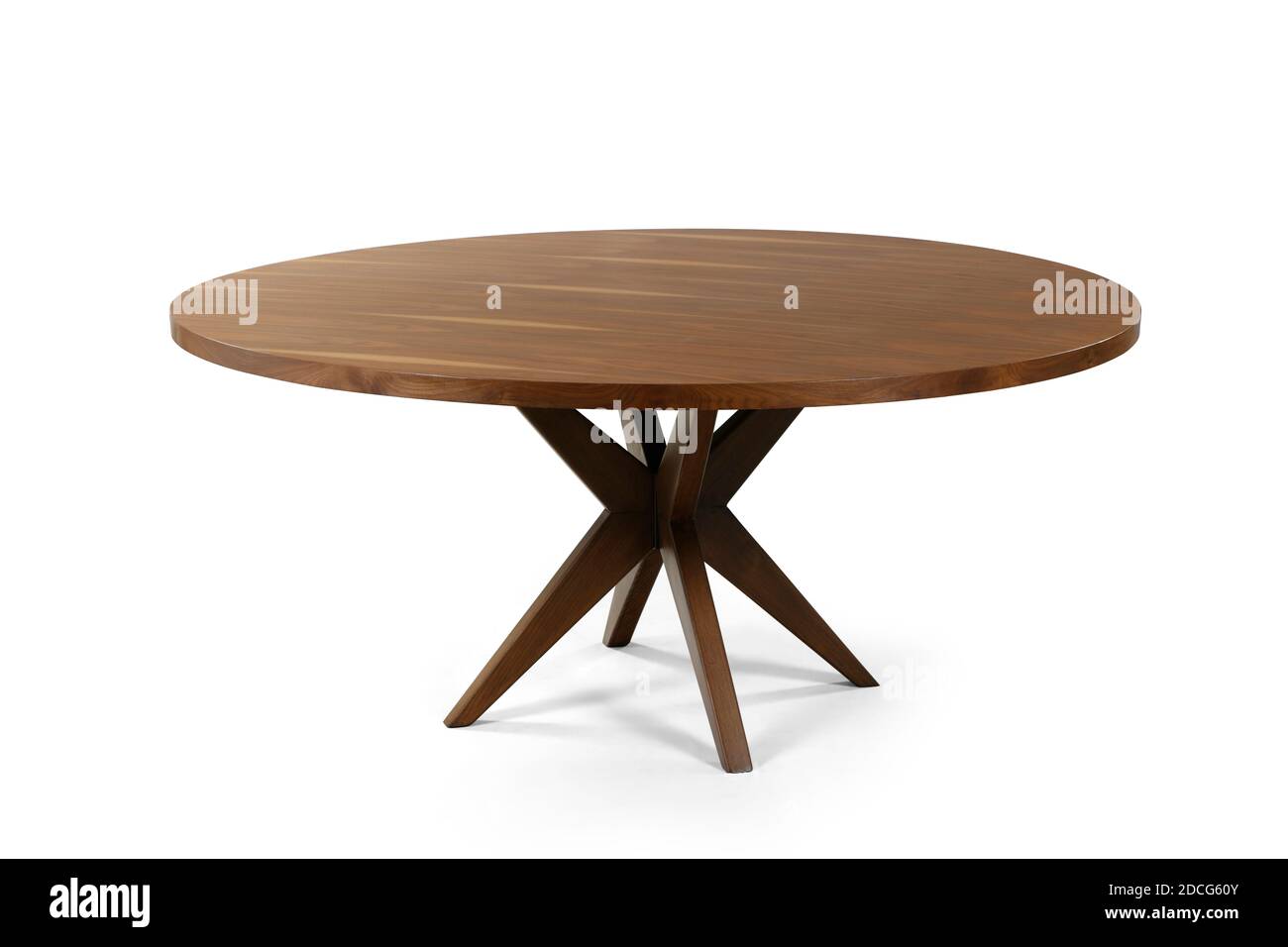 Single dining table on white background Stock Photo - Alamy