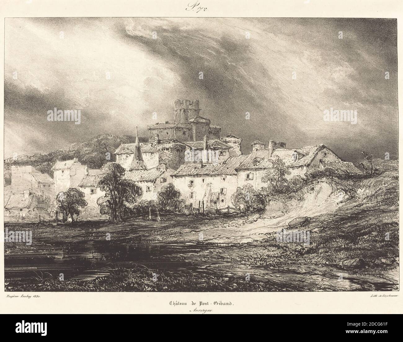 Eugène Isabey, (artist), French, 1803 - 1886, Château de Pont-Gibaud ...