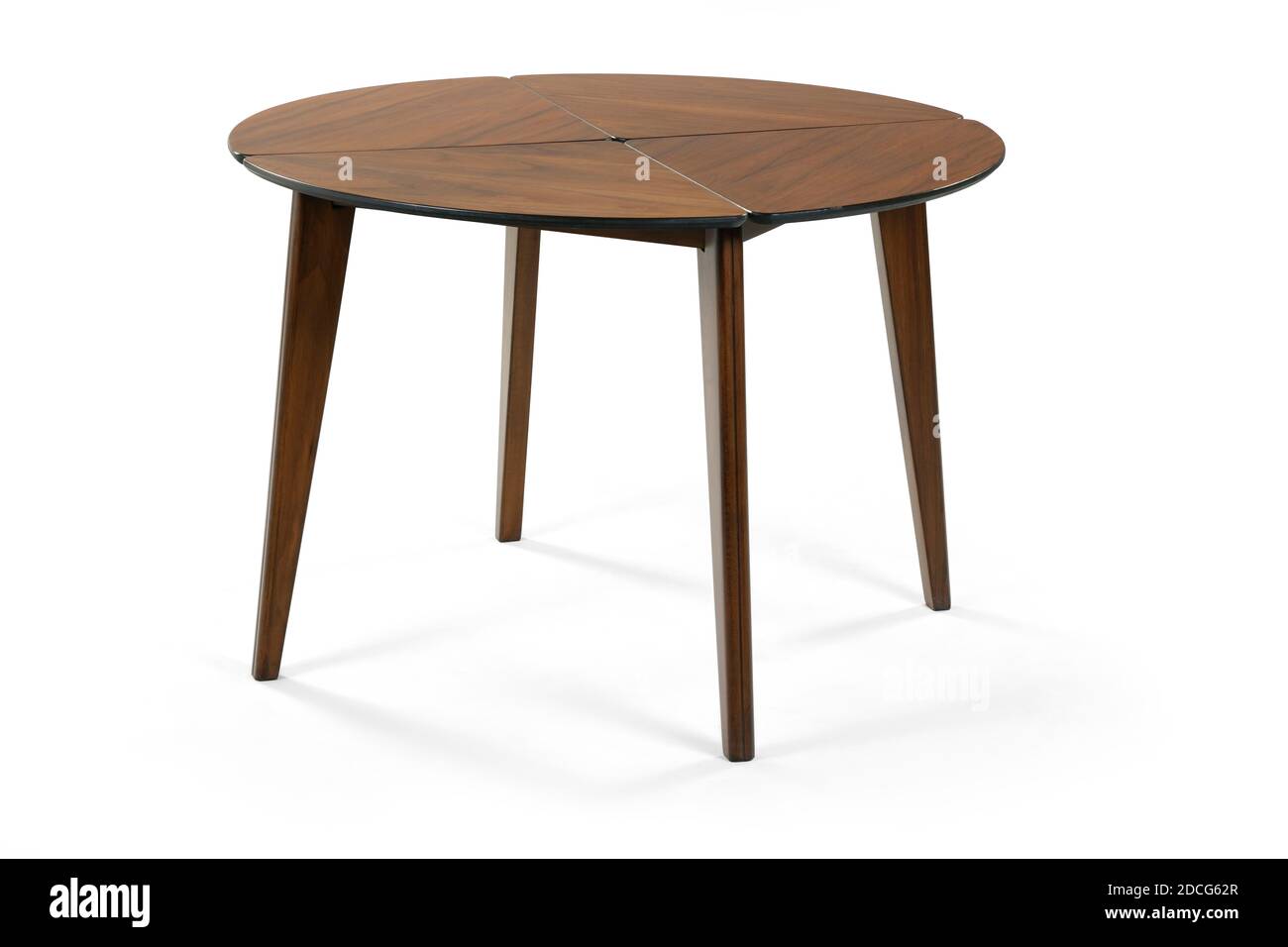 Single dining table on white background Stock Photo - Alamy