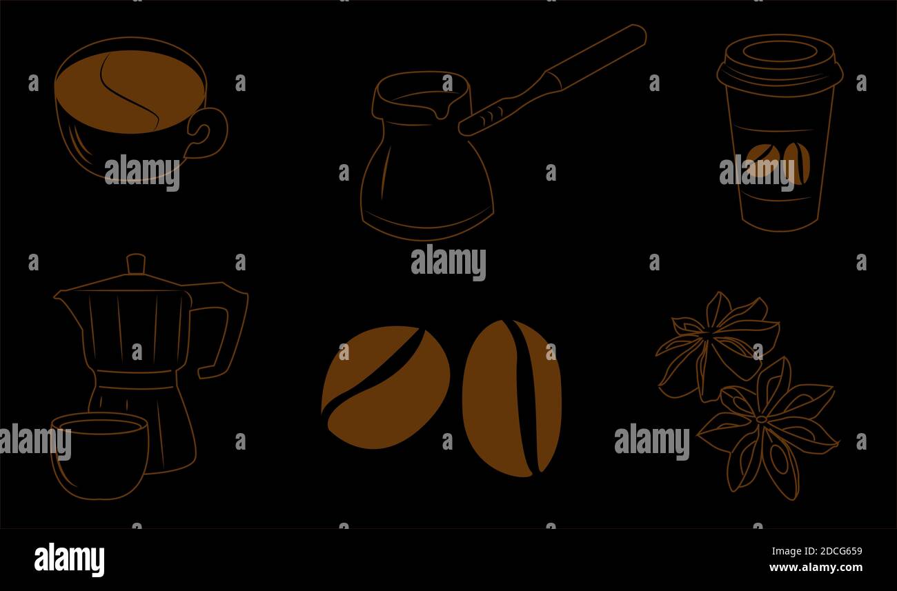 Ice coffee on black Stock Vector Images - Alamy