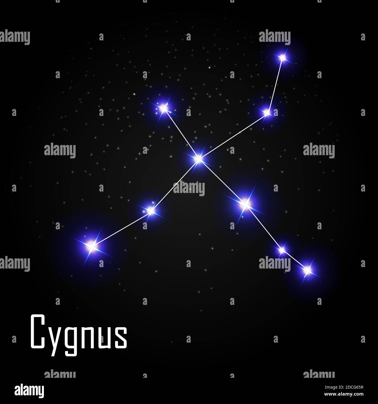 Cygnus Constellation with Beautiful Bright Stars on the Background of ...