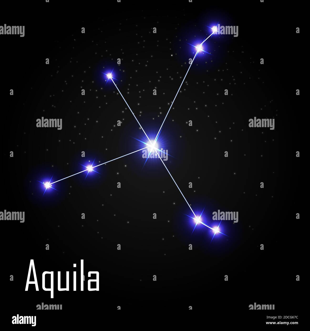 Aquila Constellation with Beautiful Bright Stars on the Background of ...
