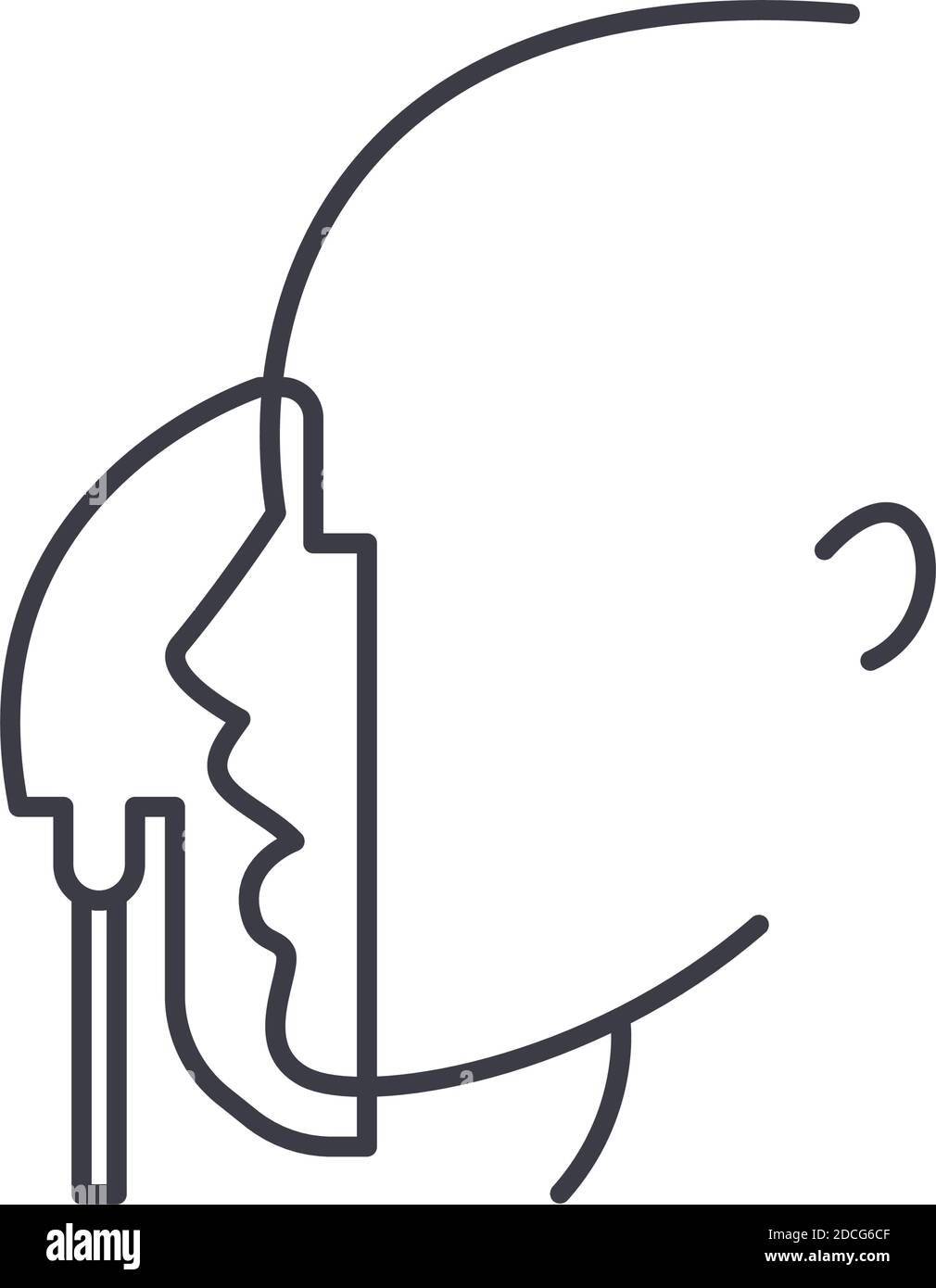 Do inhalation icon, linear isolated illustration, thin line vector, web ...