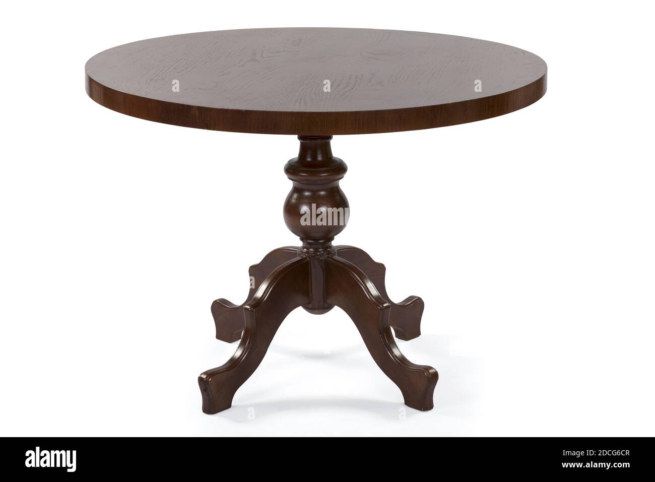 Single dining table on white background Stock Photo - Alamy