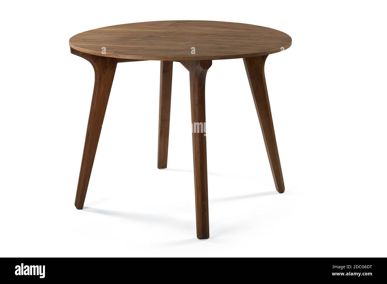 Single dining table on white background Stock Photo - Alamy