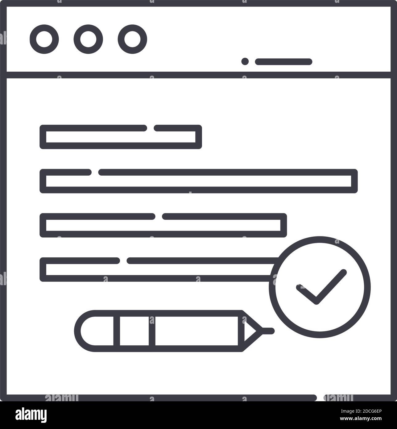 Dns management icon, linear isolated illustration, thin line vector ...