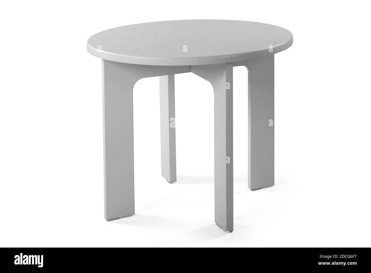 Single dining table on white background Stock Photo - Alamy