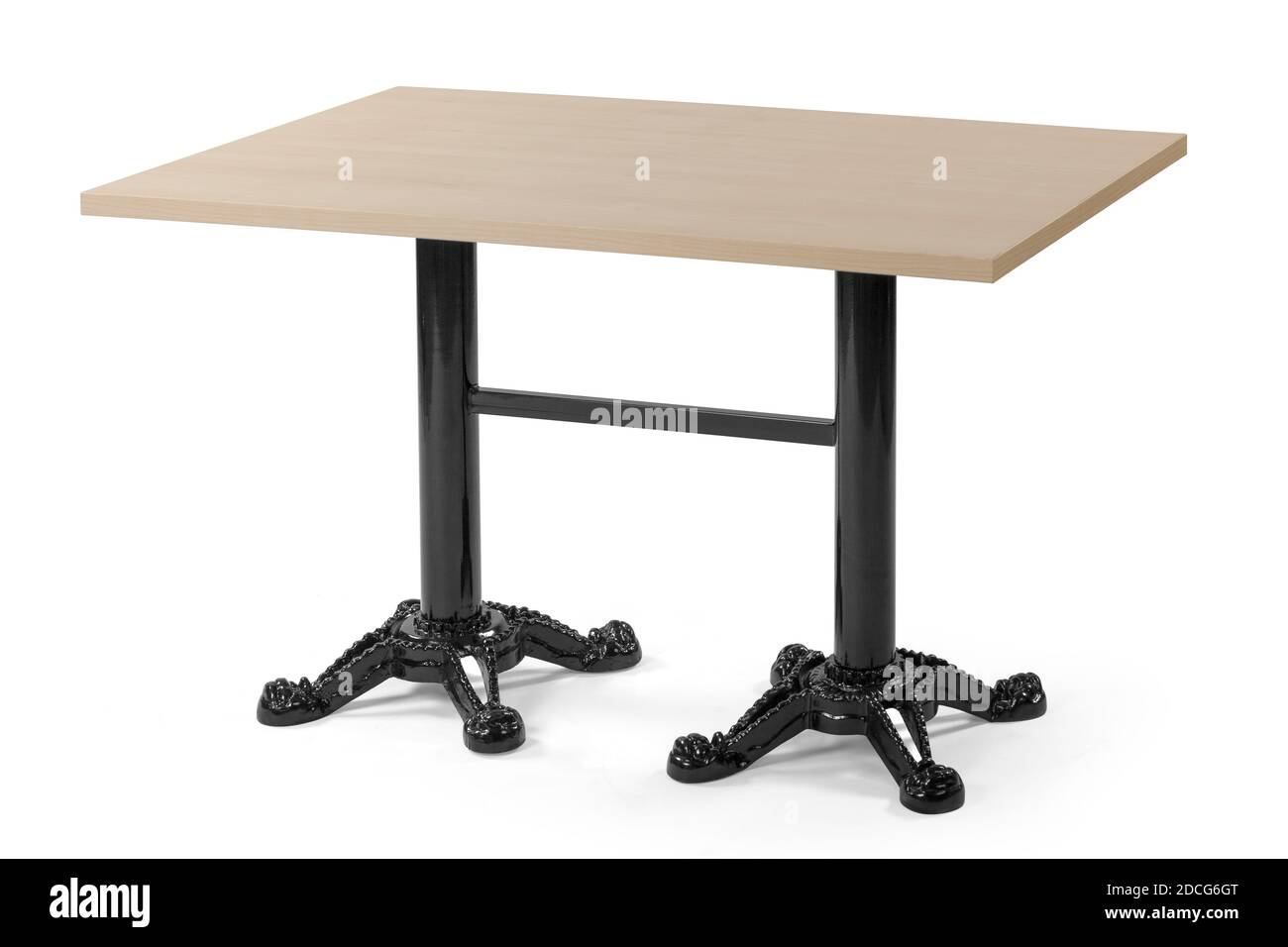 Single dining table on white background Stock Photo - Alamy