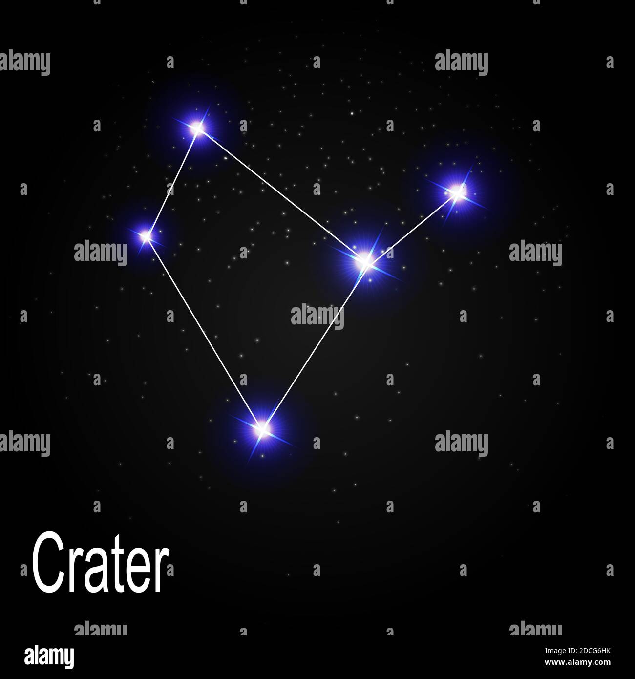 Crater Constellation with Beautiful Bright Stars on the Background of ...