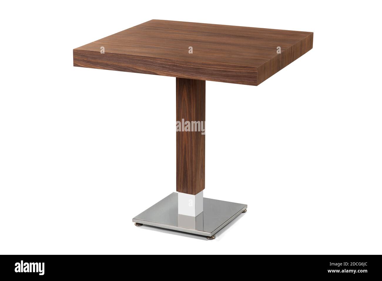 Single dining table on white background Stock Photo - Alamy