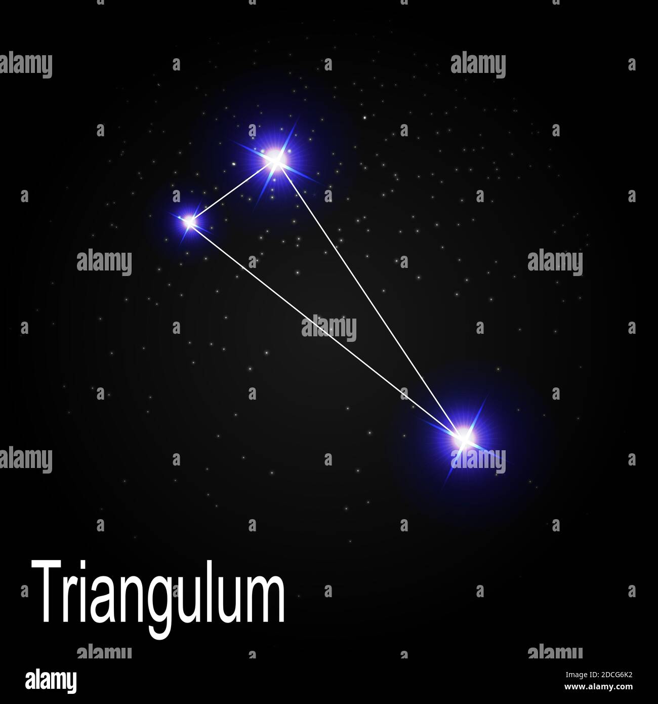 Triangulum Constellation with Beautiful Bright Stars on the Background ...