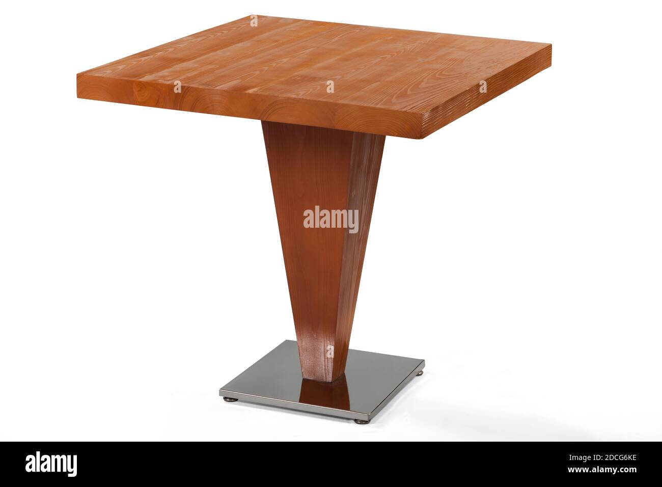 Single dining table on white background Stock Photo - Alamy