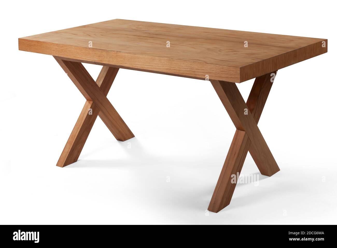 Single dining table on white background Stock Photo - Alamy