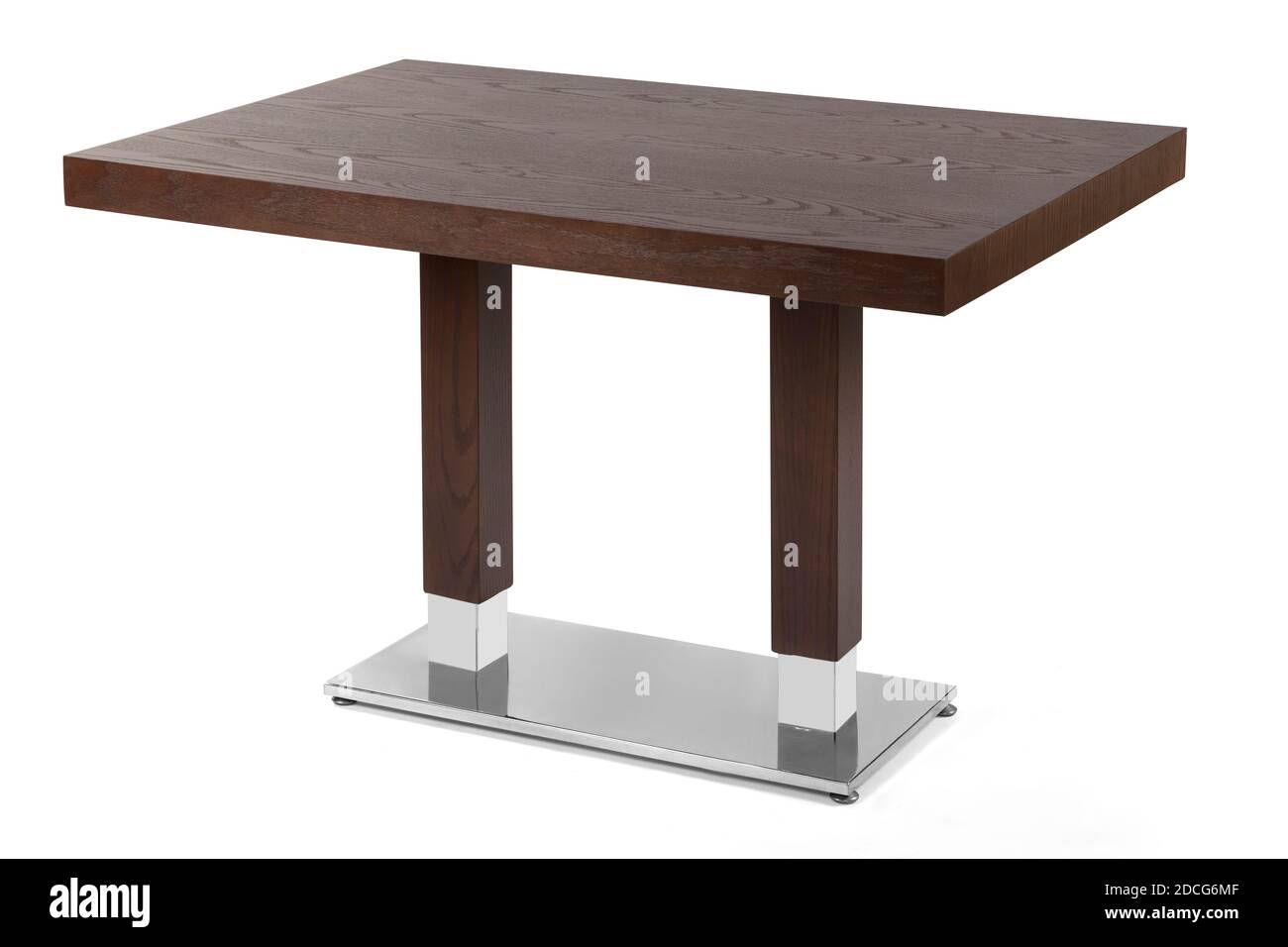 Single dining table on white background Stock Photo - Alamy