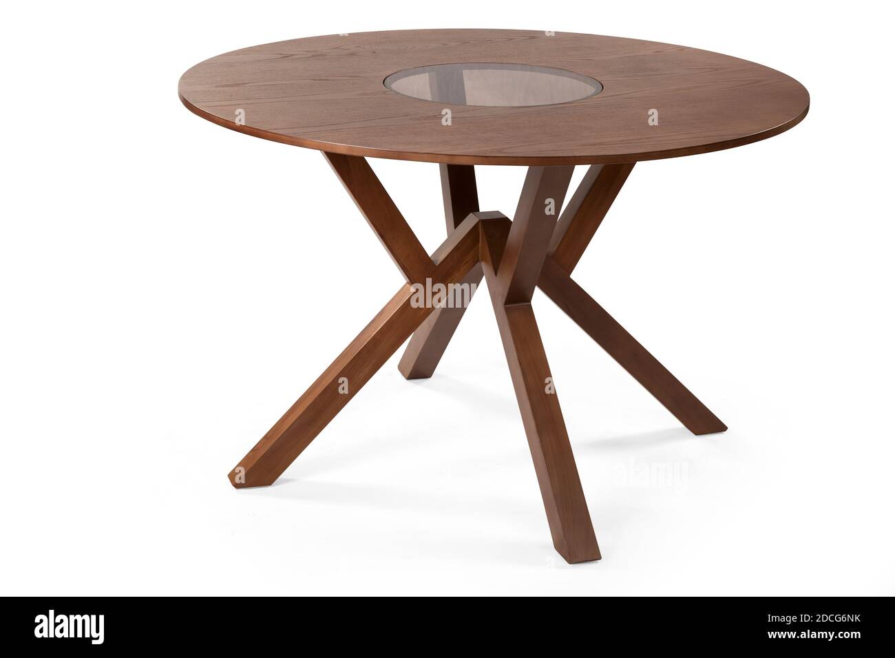 Single dining table on white background Stock Photo - Alamy