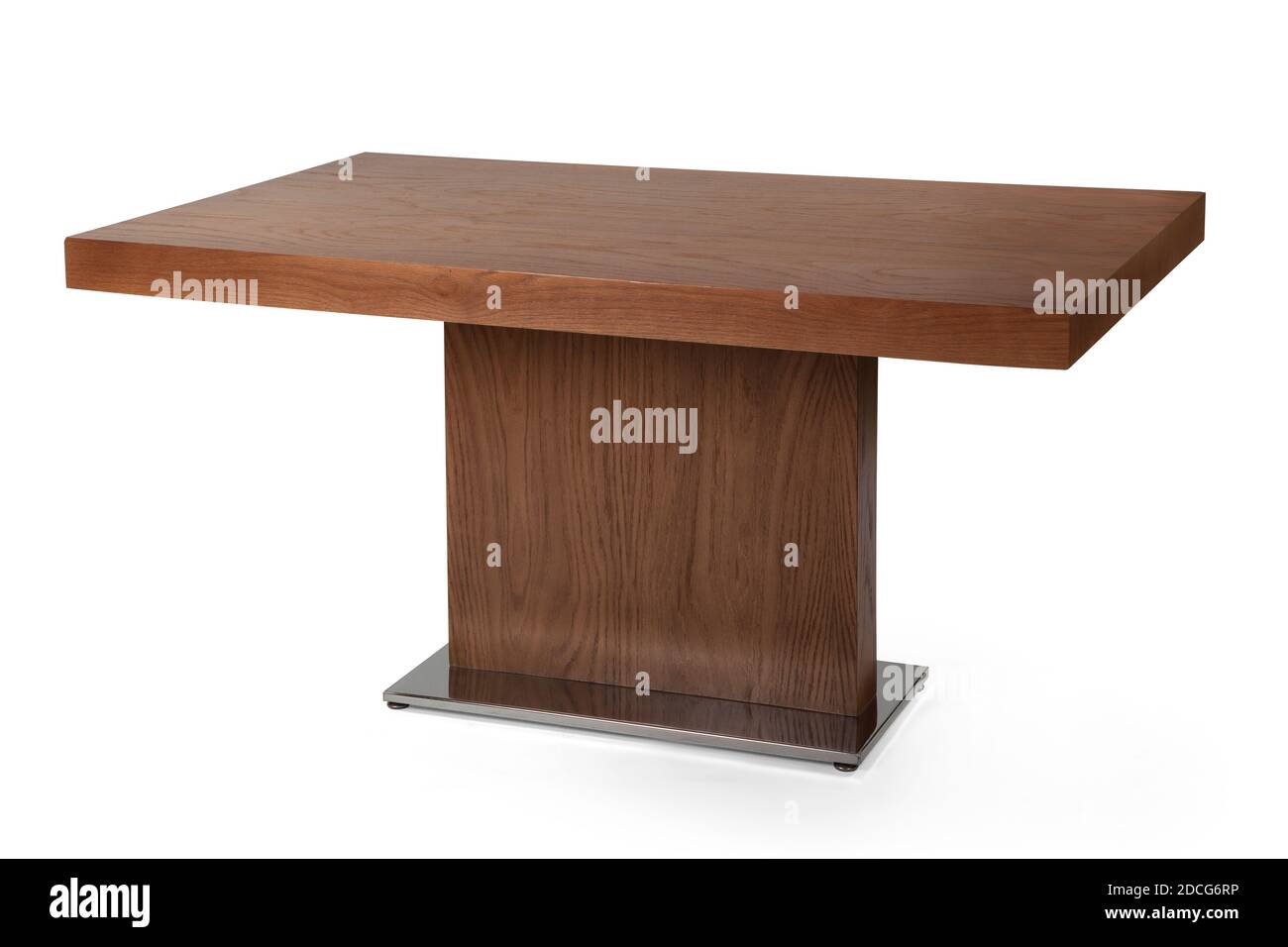 Single dining table on white background Stock Photo - Alamy