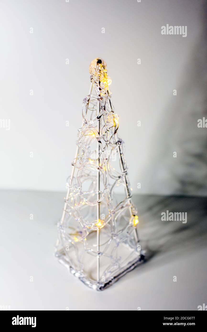 Decorative electric Christmas tree made from transparent plastic with ...