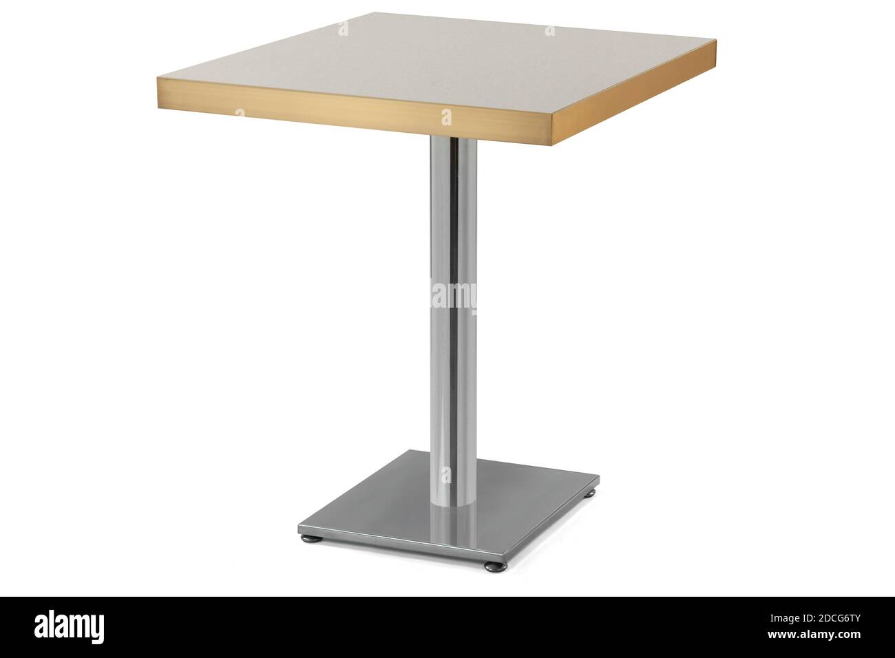 Single dining table on white background Stock Photo - Alamy