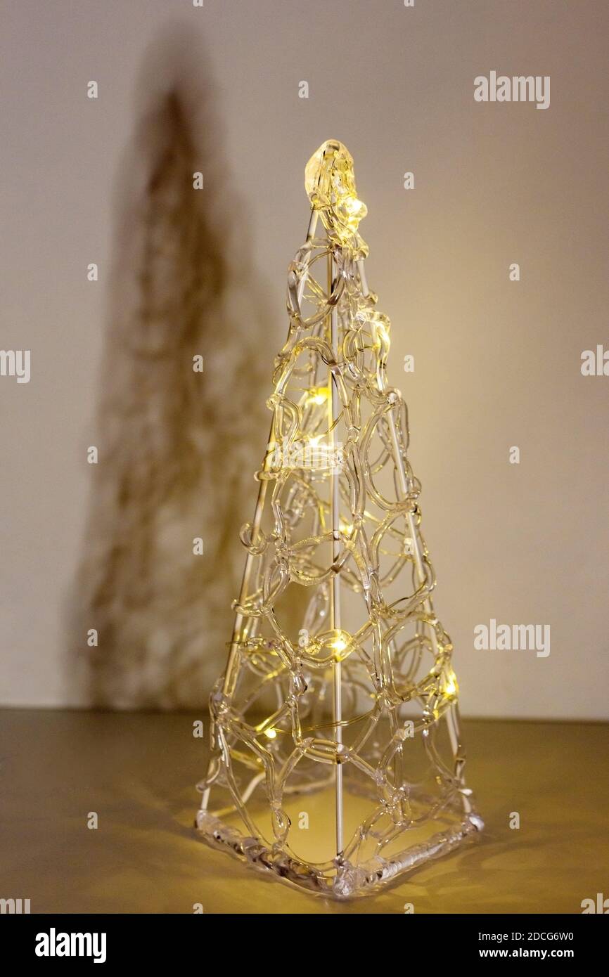 Decorative electric christmas tree from transparent plastic with ...