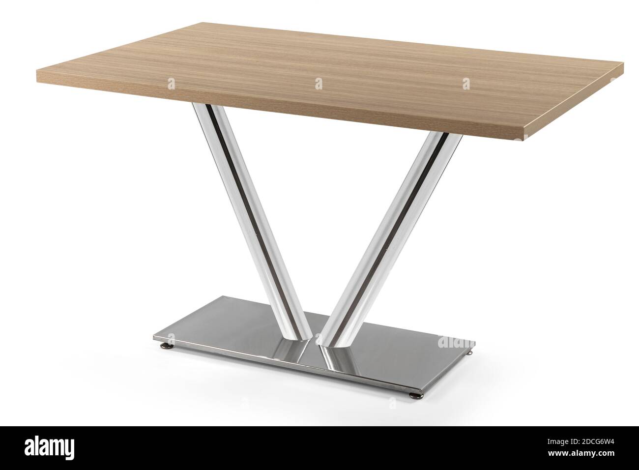 Single dining table on white background Stock Photo - Alamy
