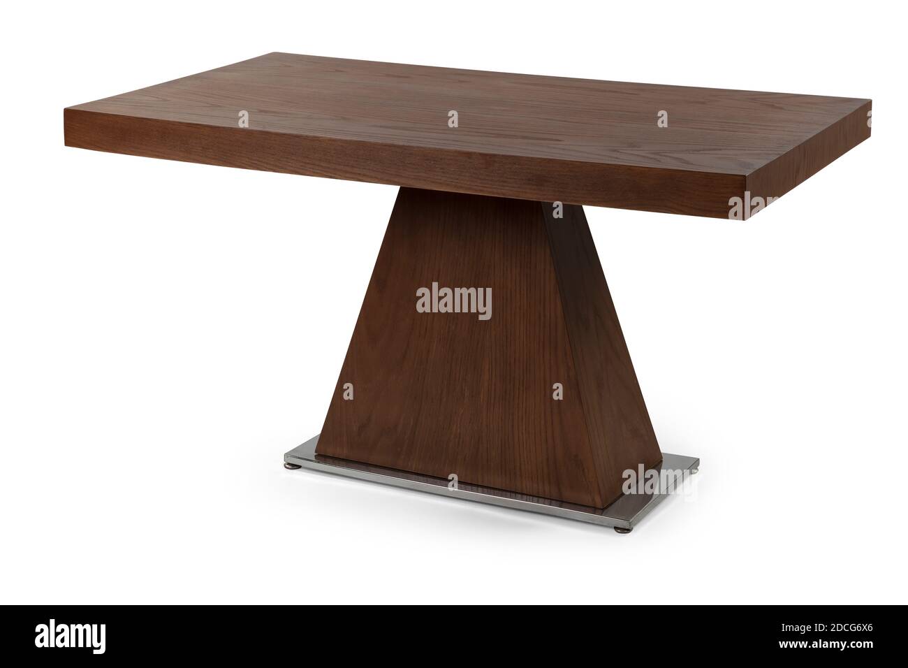 Single dining table on white background Stock Photo - Alamy