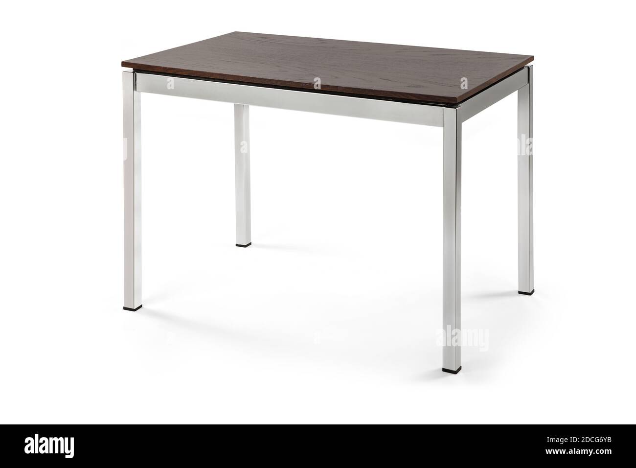 Single dining table on white background Stock Photo - Alamy