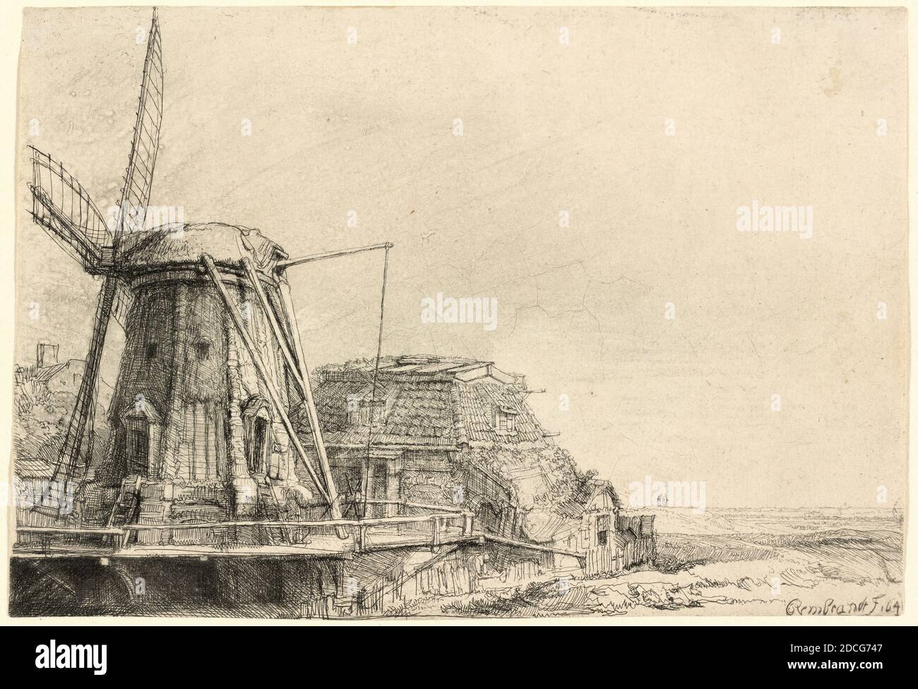 Rembrandt van Rijn, (artist), Dutch, 1606 - 1669, The Windmill, 1641 ...